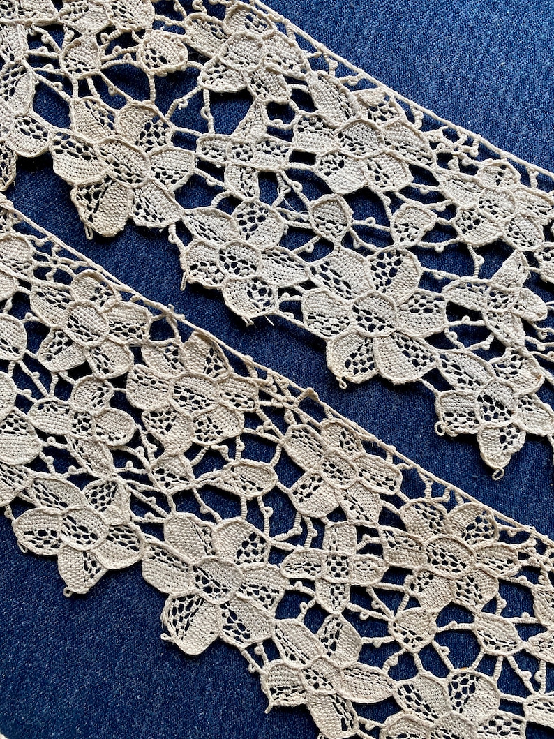 Antique Hand Made Venetian Gros Point Lace Length - Etsy