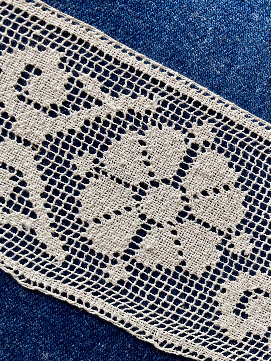 Hand Made Netted Filet Lace by the yard 2.5 Inch Width | Etsy