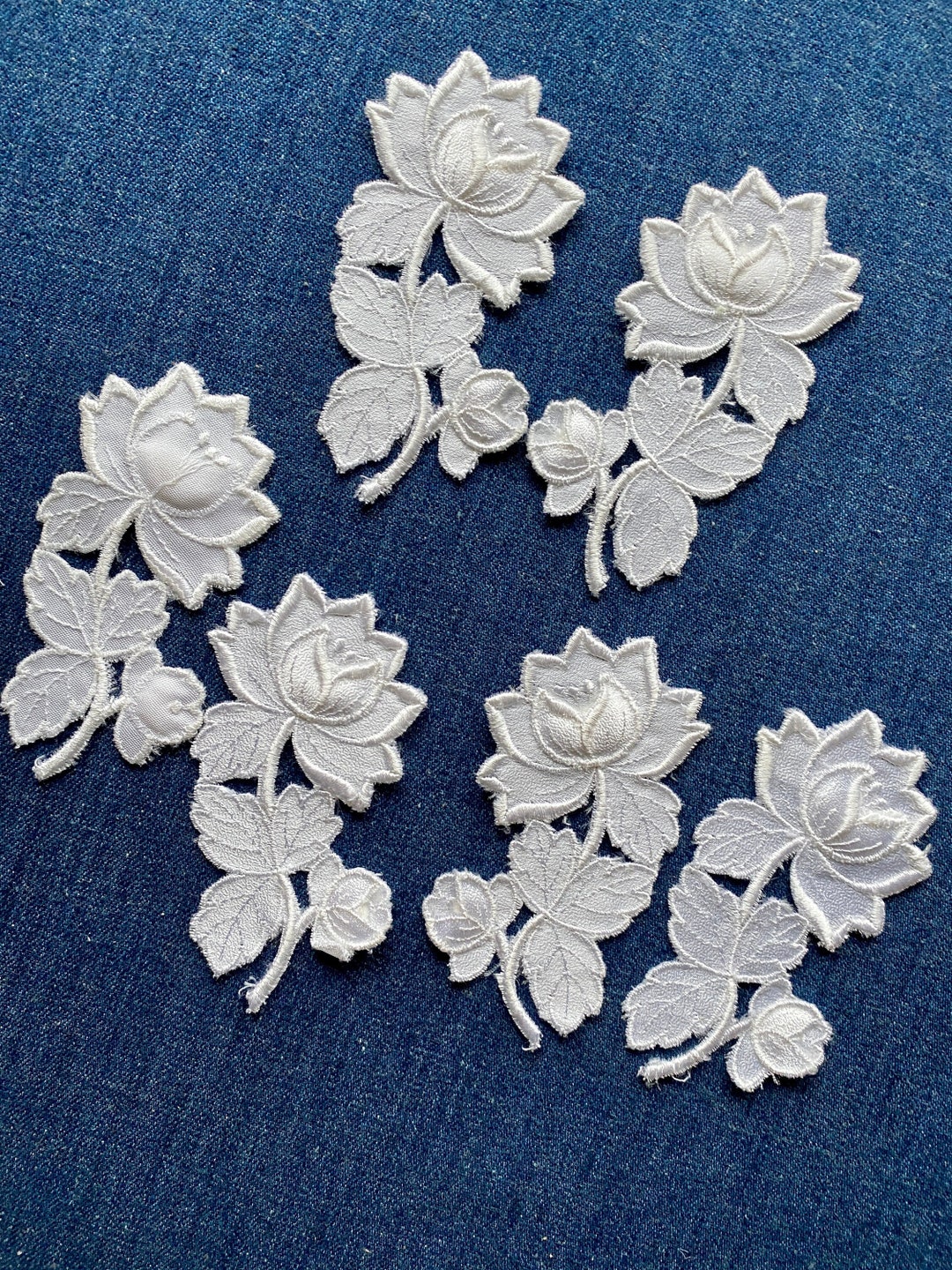 Swiss Embroidered Satin Appliqués - Etsy