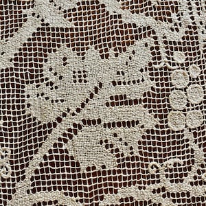 Panel of Hand Made Filet Lace - Etsy