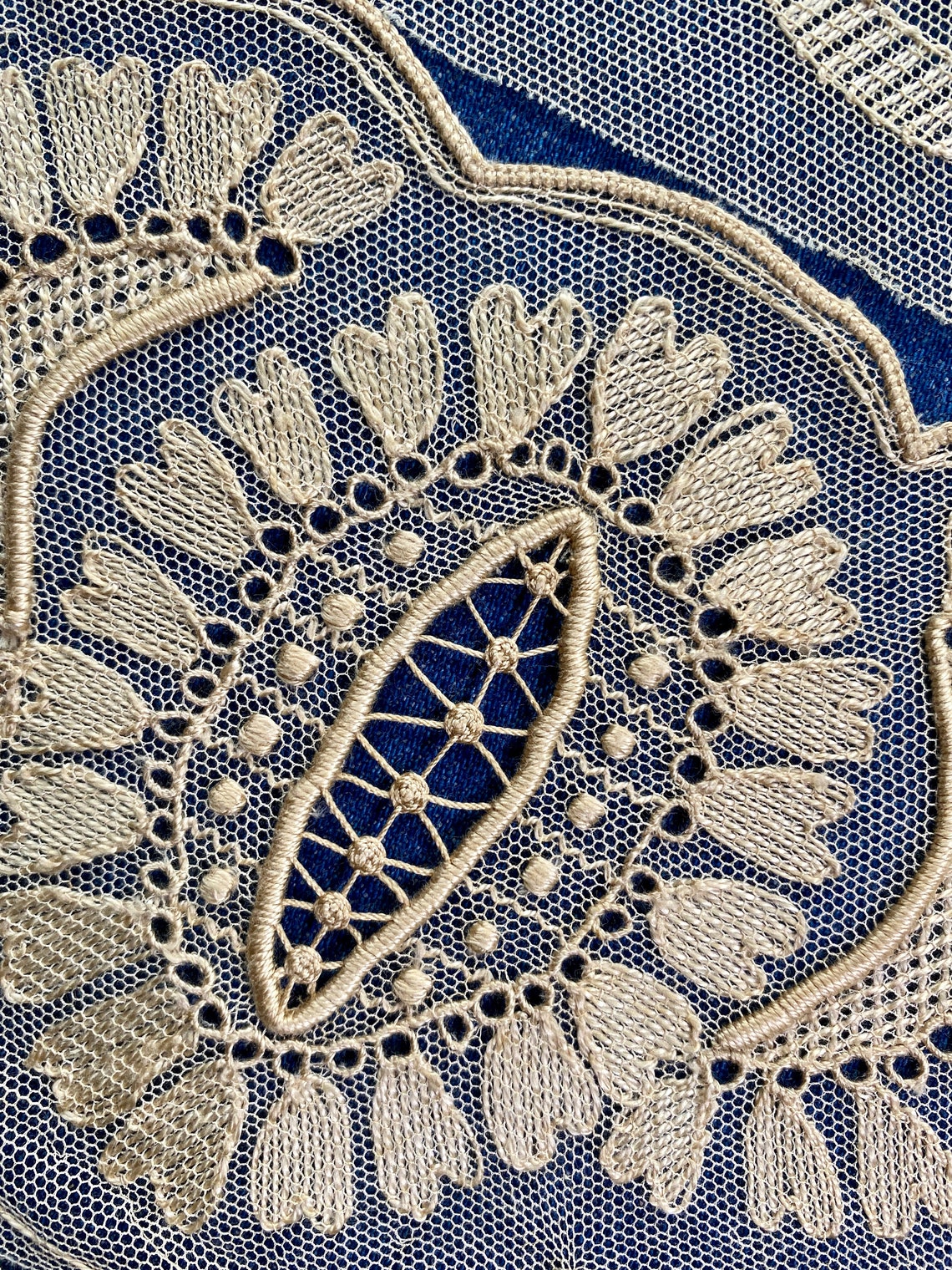 Hand Embroidered Lace Net Motifs Six Different Choices - Etsy