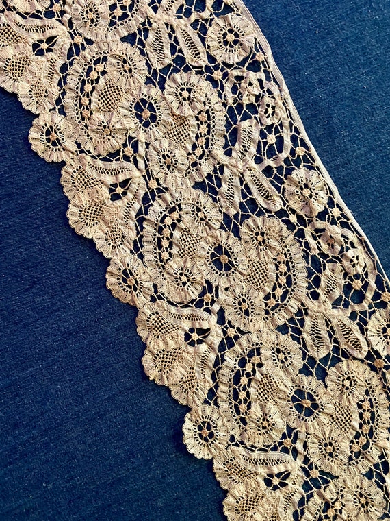 Antique Hand Made Mixed Lace Length - Gem
