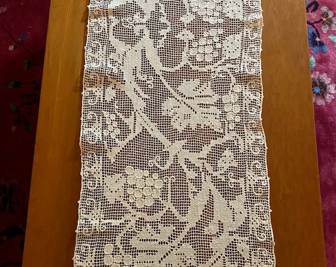 Panel of Hand Made Filet Lace - Etsy