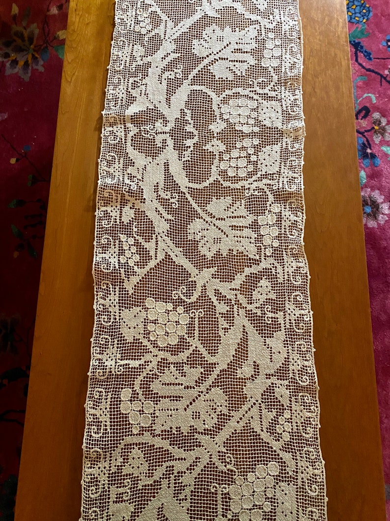 Panel of Hand Made Filet Lace - Etsy