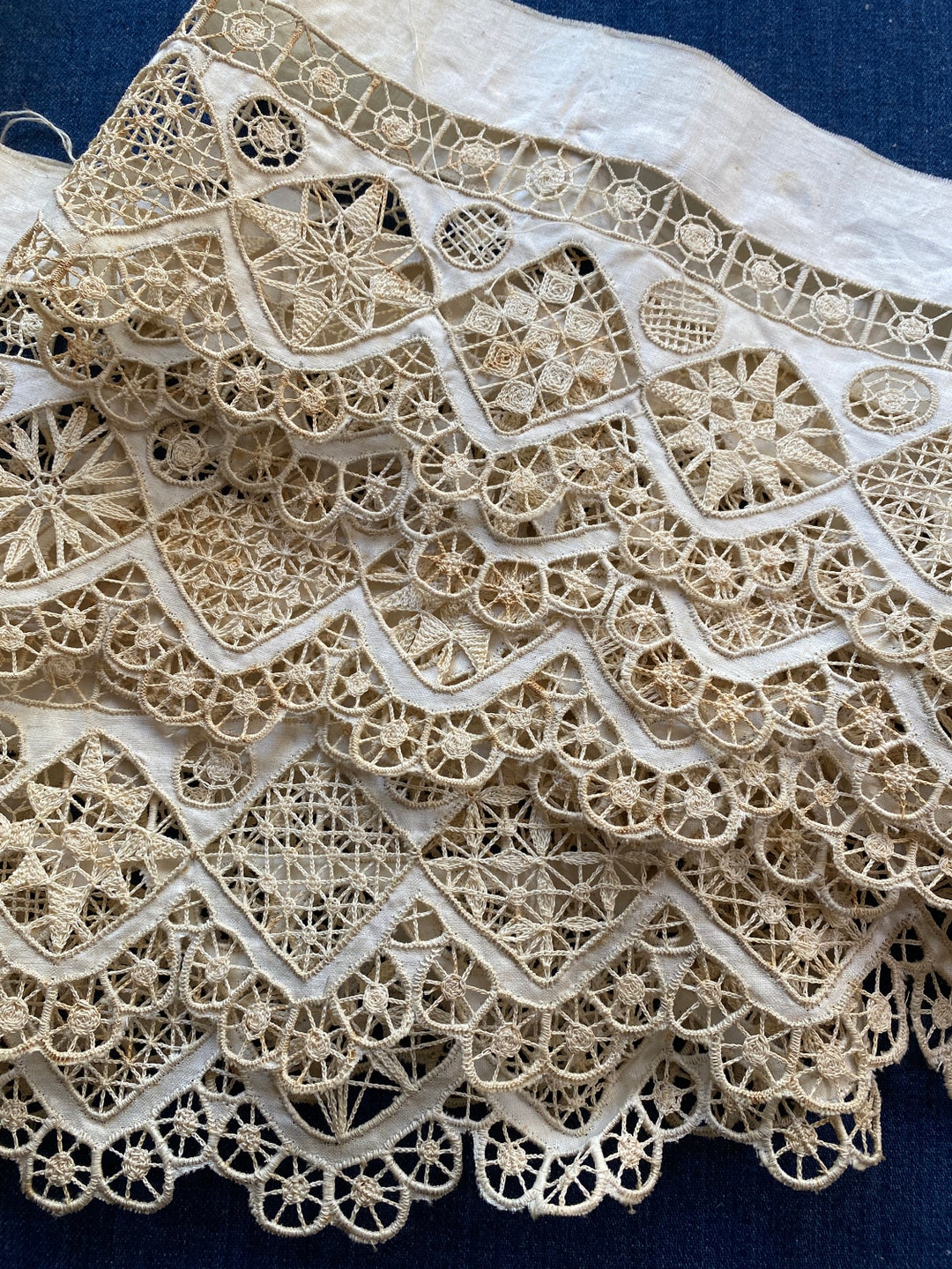 Antique Linen Hand Made Greek Embroidered Lace - Etsy