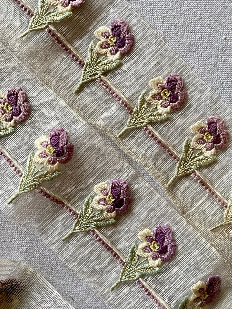 Petite Antique Hand Embroidered Pansy Appliques - Etsy