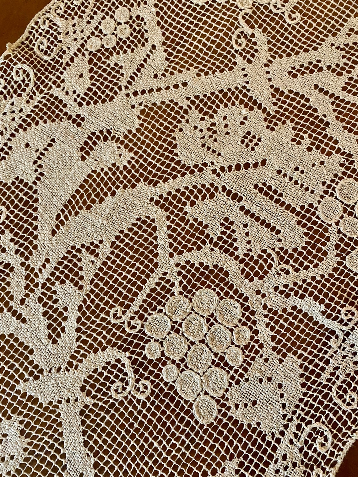 Panel of Hand Made Filet Lace - Etsy