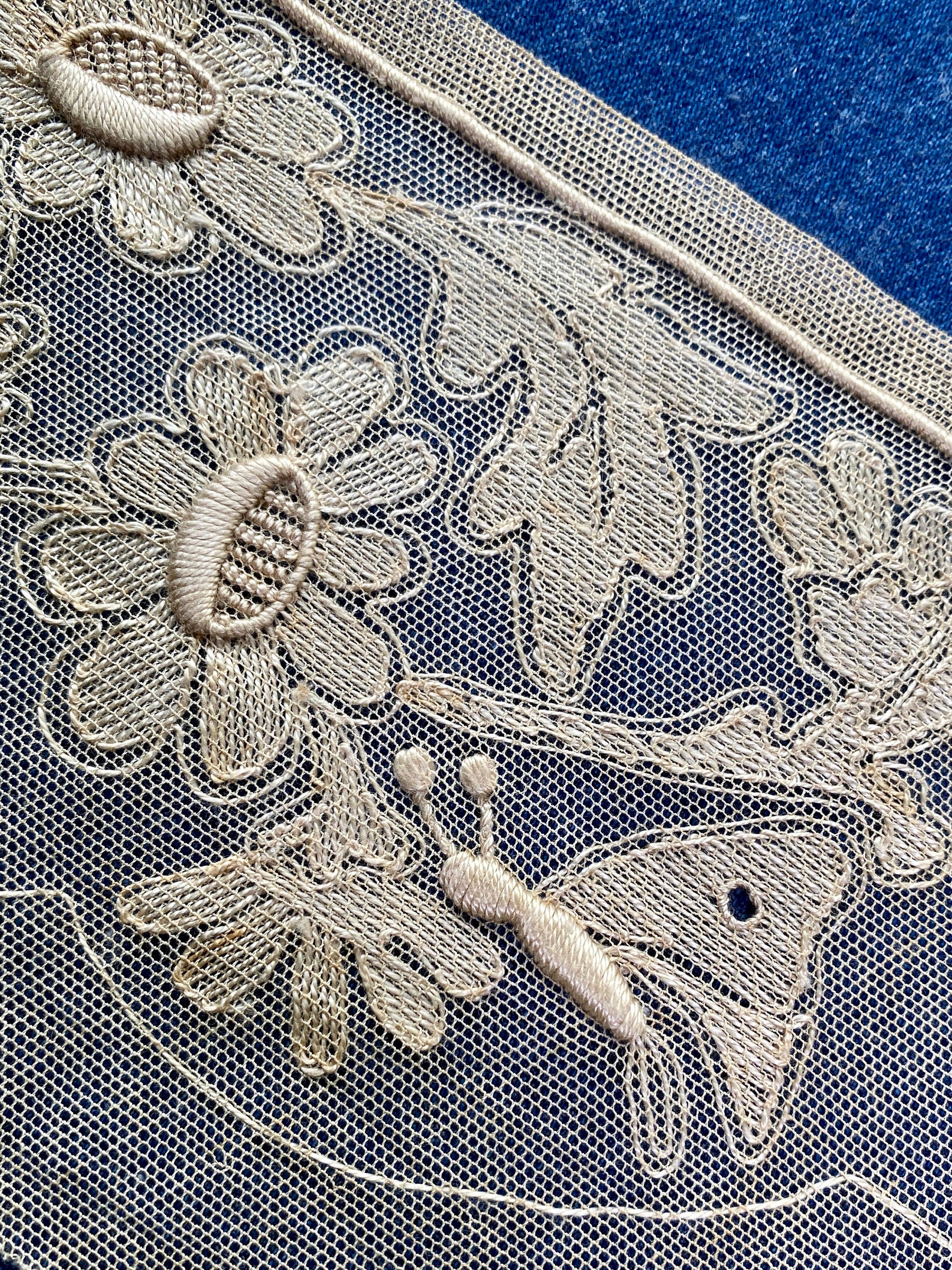 Hand Embroidered Lace Net Motifs Six Different Choices - Etsy