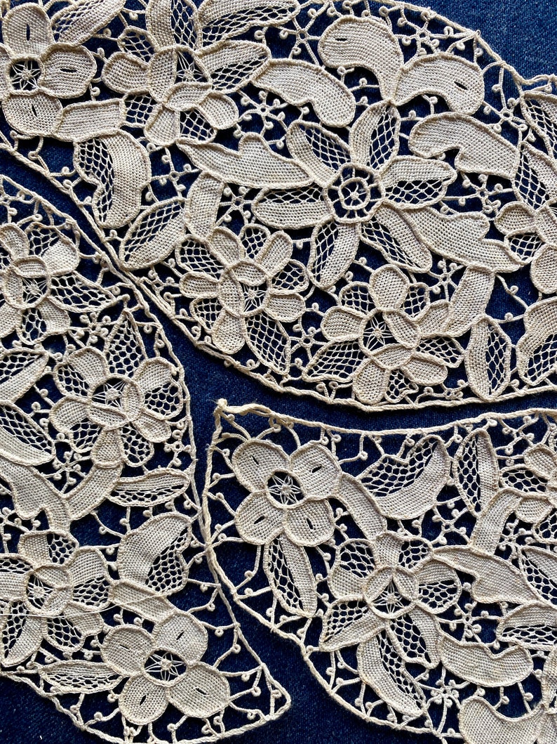 Antique Hand Made Floral Needle Work Appliques - Etsy