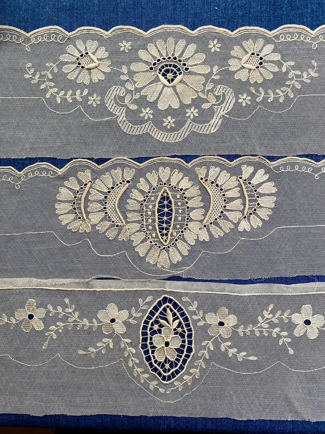 Hand Embroidered Lace Net Motifs Six Different Choices - Etsy