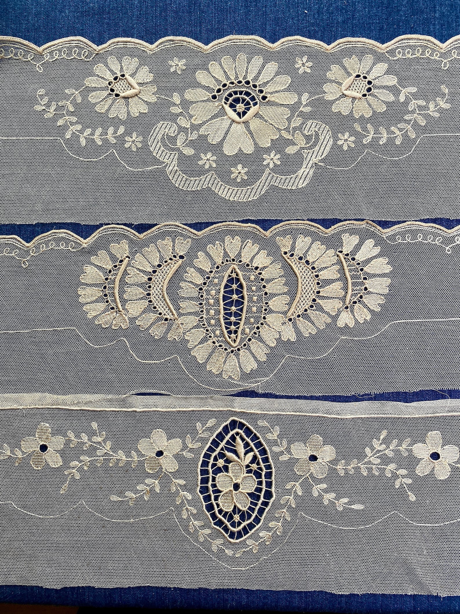 Hand Embroidered Lace Net Motifs Six Different Choices - Etsy