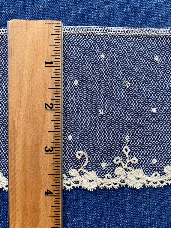 Antique 19th Century Hand Made Applique Lace - Gem