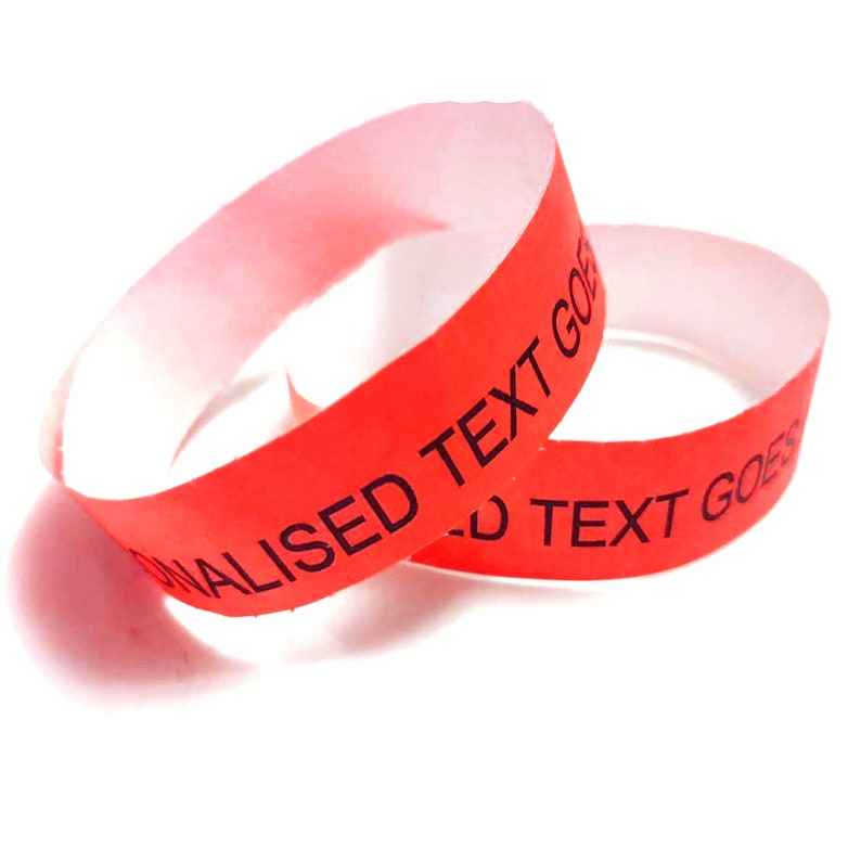 30 Personalised Paper Wristbands Custom Text Tyvek Bands Hen - Etsy