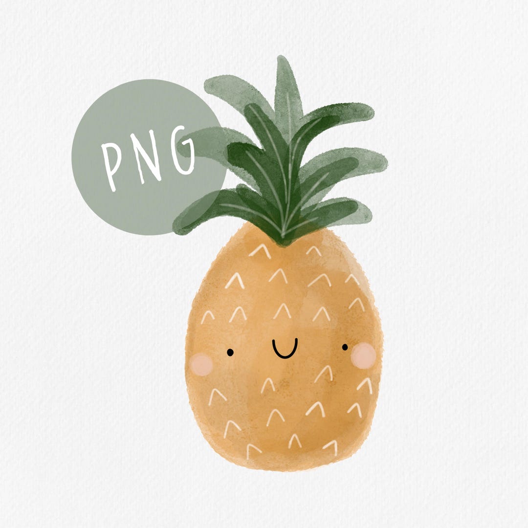Pineapple Clipart, Cute Fruit Clipart, Fruit Clipart Png, Watercolor ...
