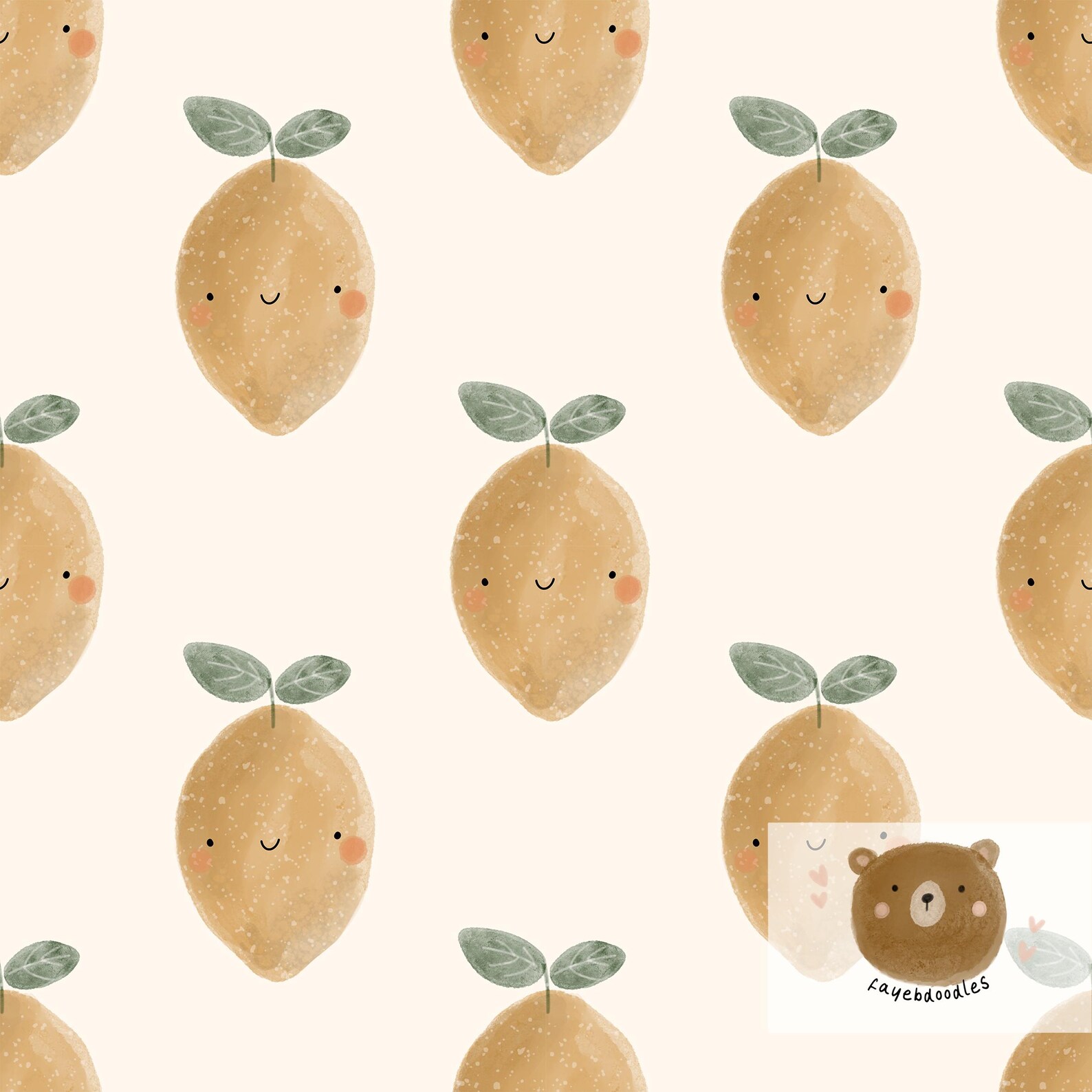 Watercolor Cute Lemon Pattern, Summer Seamless Pattern, Seamless ...