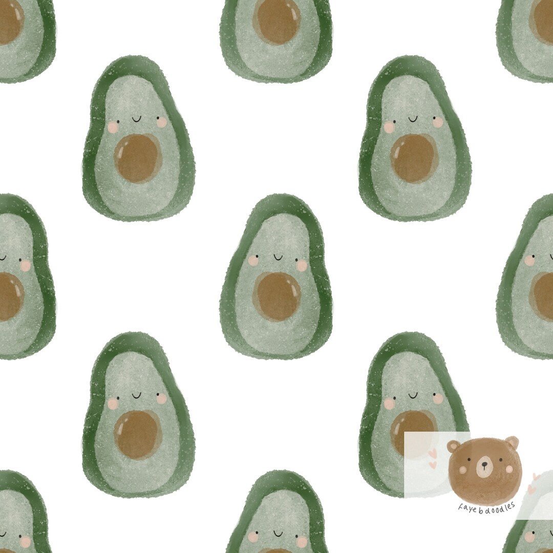 Watercolour Avocado Seamless Pattern Tile, Avocado Seamless File ...