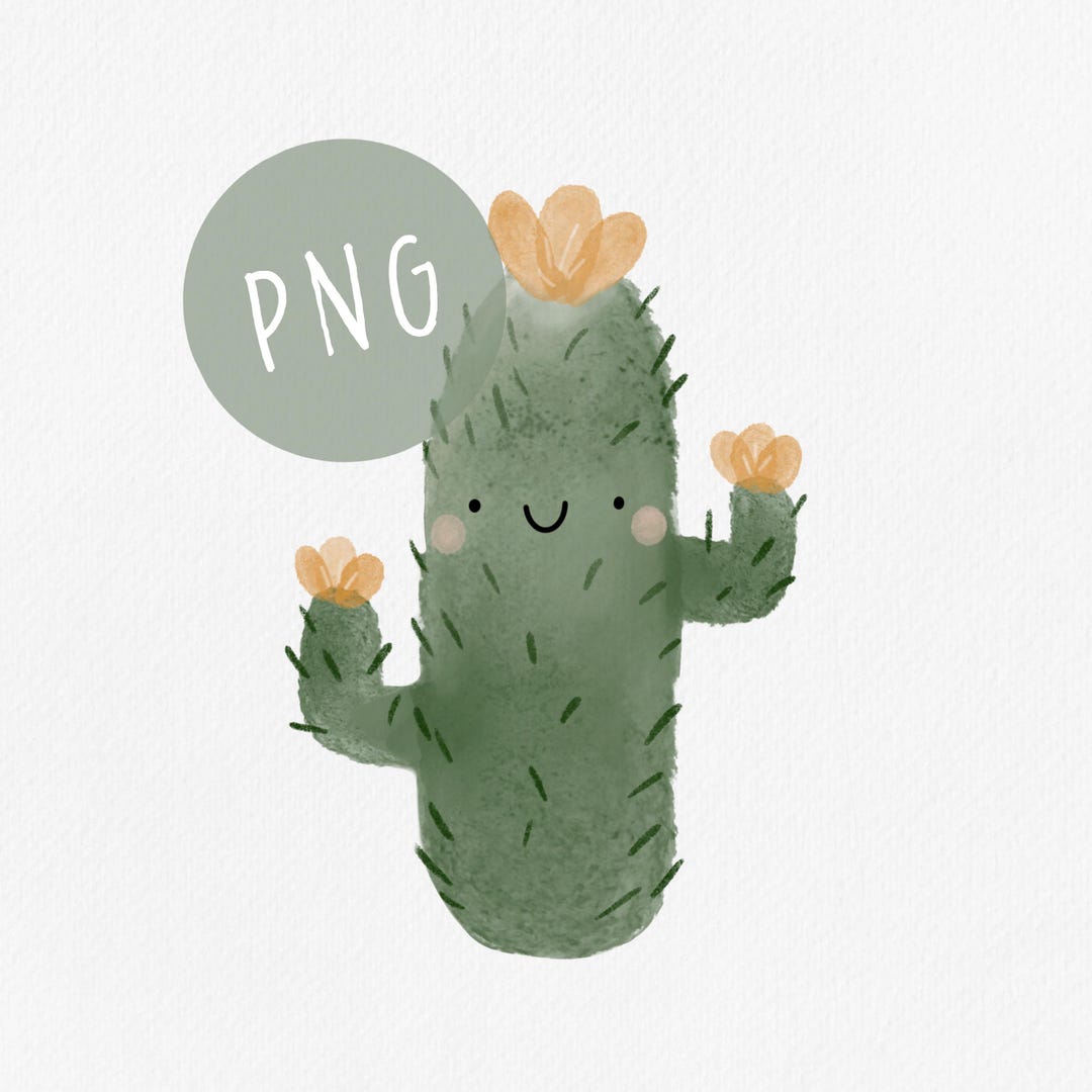 Cute Cactus Clipart, Fayebdoodles - Etsy