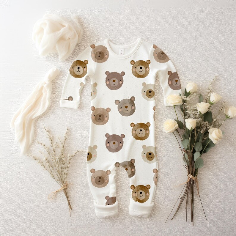 Cute Bear Seamless Pattern, Animal Seamless Pattern, Bear Digital Paper ...