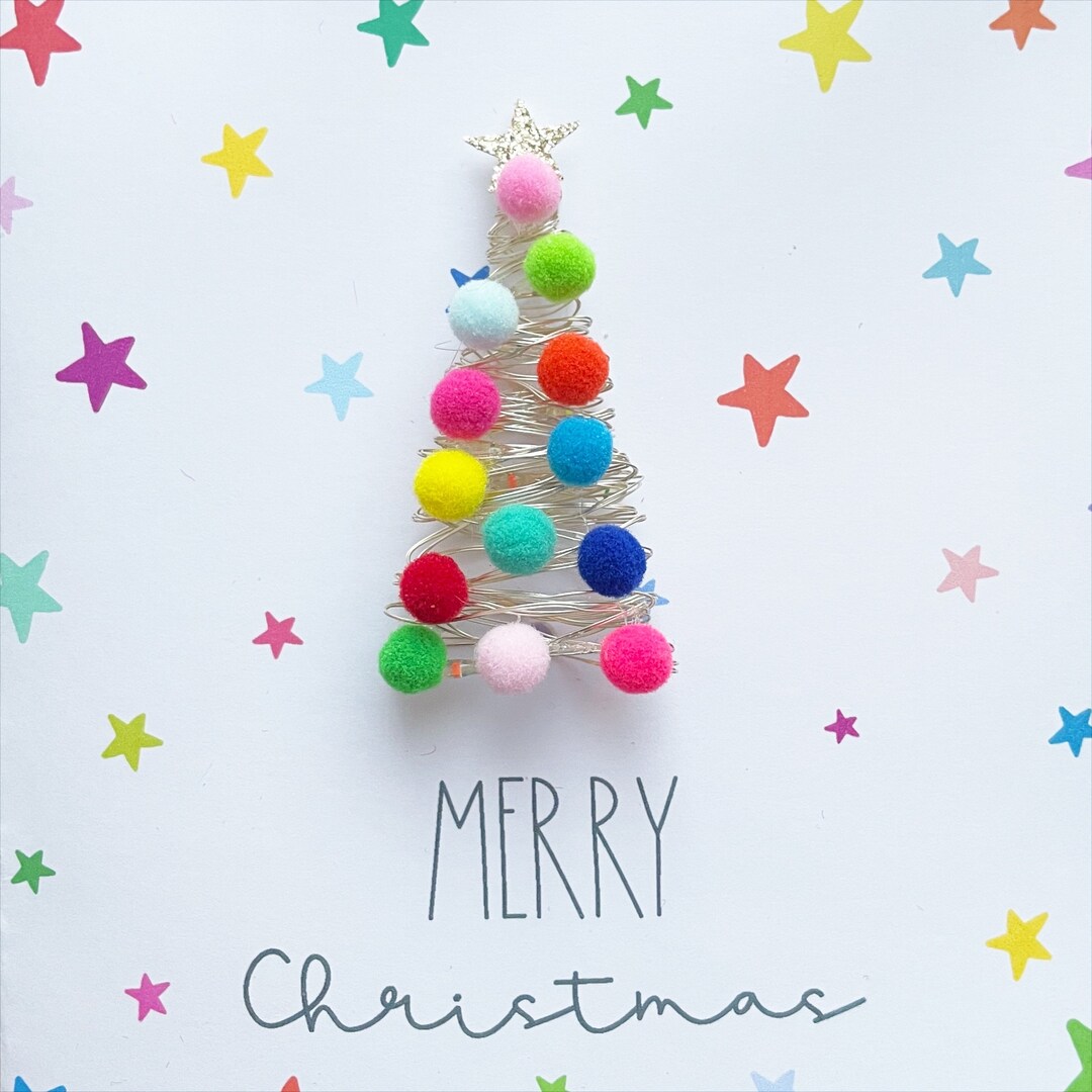 Light up Christmas Tree Card Multi Colour Led Lights and - Etsy