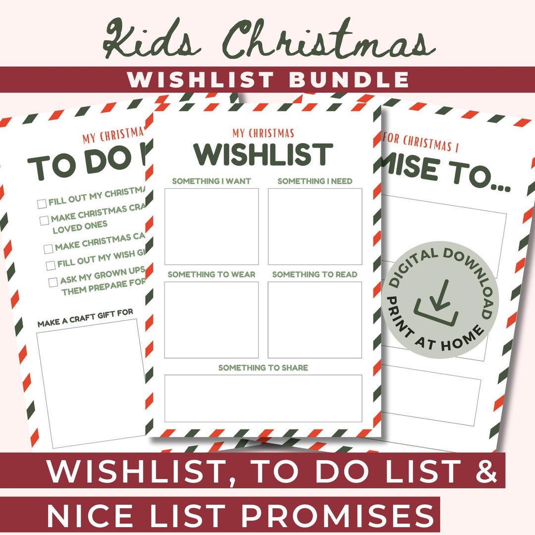 Kids Christmas Wishlist | Green, Printable Christmas Wishlist ...