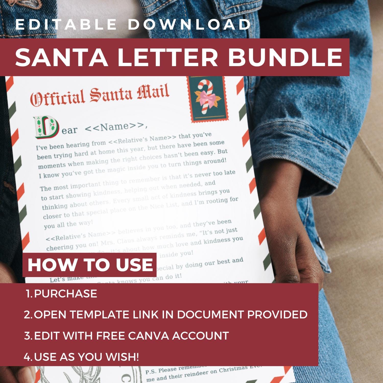 Letter From Santa, Bundle, Parents, Teachers, Relatives, Personalisable ...