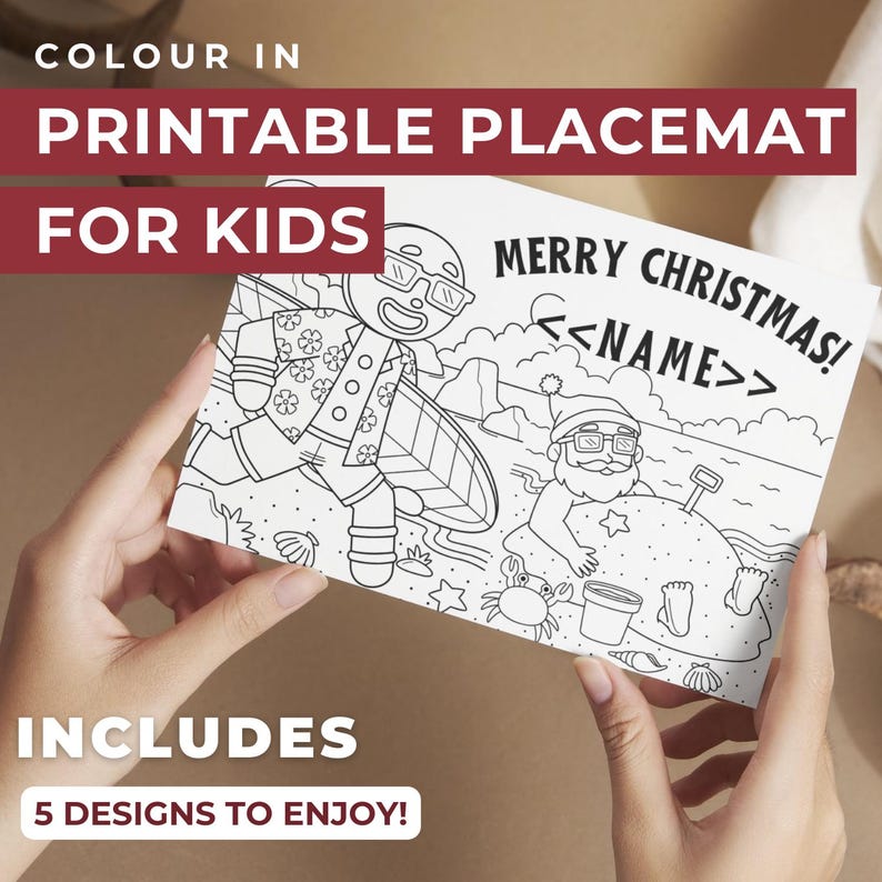 Christmas Coloring Placemats Printable | Instant Download | Christmas ...