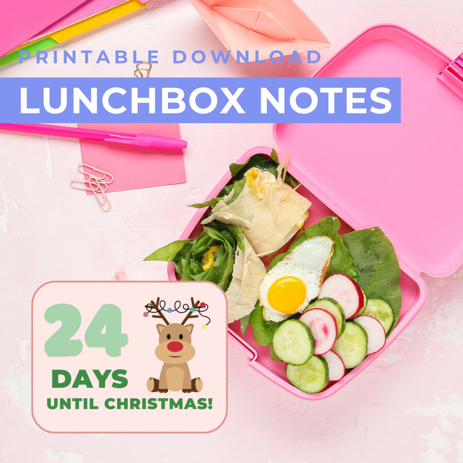 Lunchbox Notes, Christmas Lunchbox Notes, Christmas Countdown, Advent ...