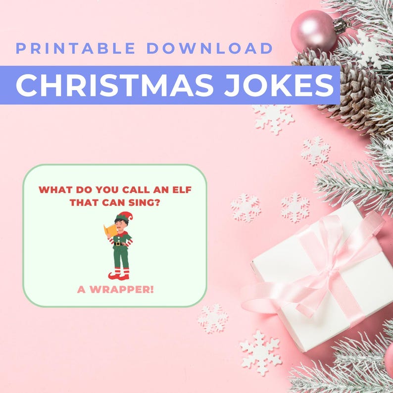 Printable Christmas Cracker Jokes, Printable Christmas Jokes, Christmas ...