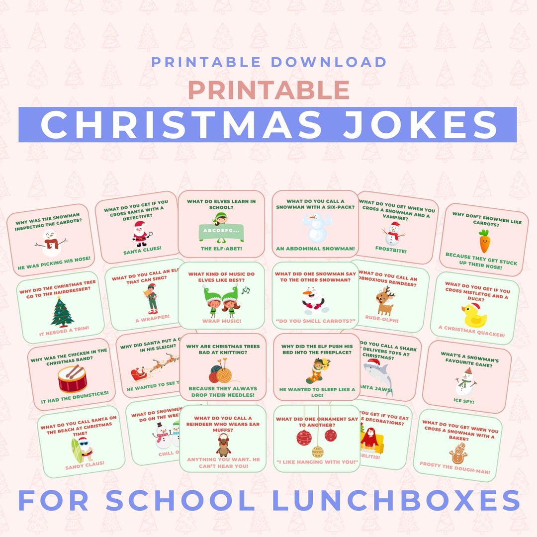 Lunchbox Notes, Printable Christmas Jokes, Christmas Lunchbox Notes ...