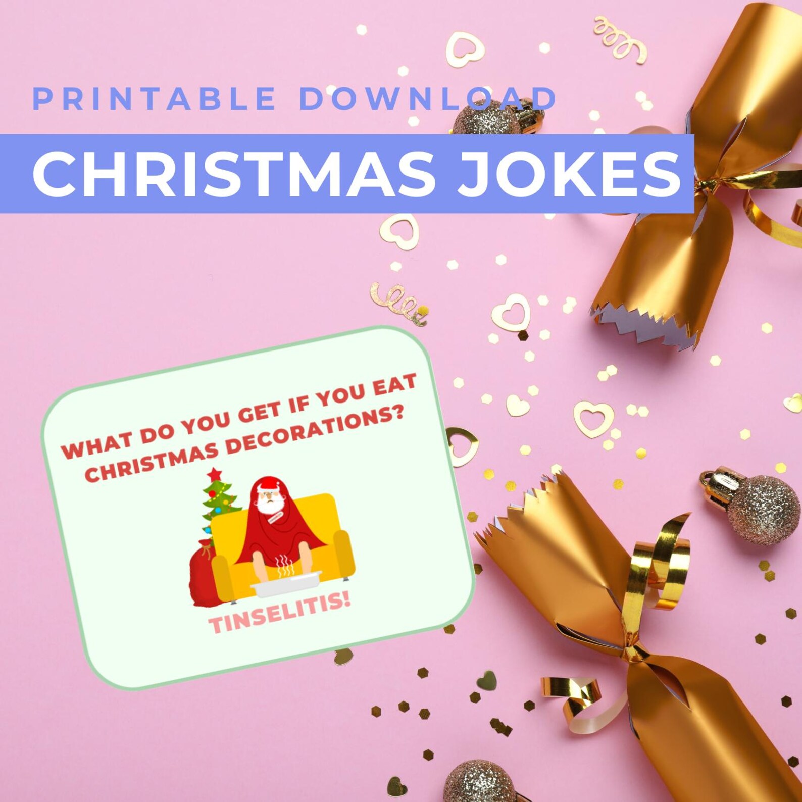 Printable Christmas Cracker Jokes, Printable Christmas Jokes, Christmas ...