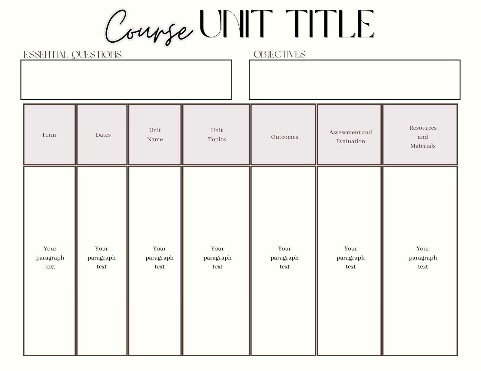 Editable Long-range Planner Template Teacher Planning Template Google ...
