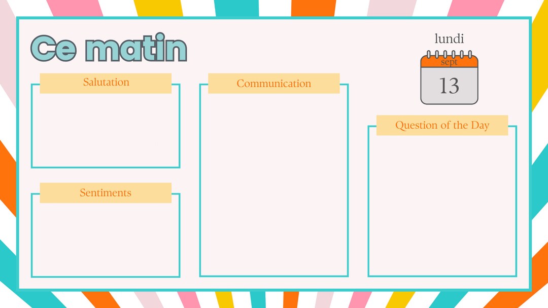 Editable French Classroom Morning Meeting Slides Daily Agenda Slides in ...