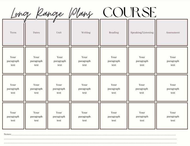 Editable Long-range Planner Template | Teacher Planning Template ...