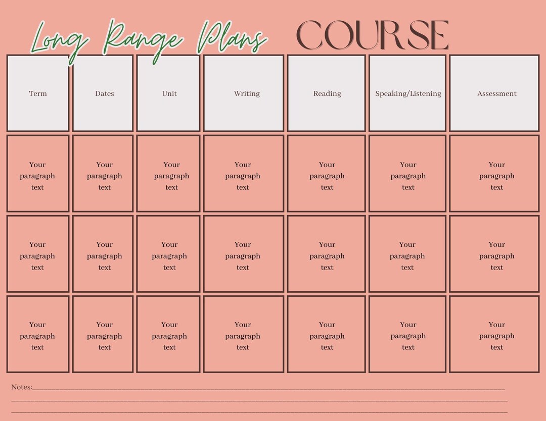 Editable Long-range Planner Template | Teacher Planning Template ...