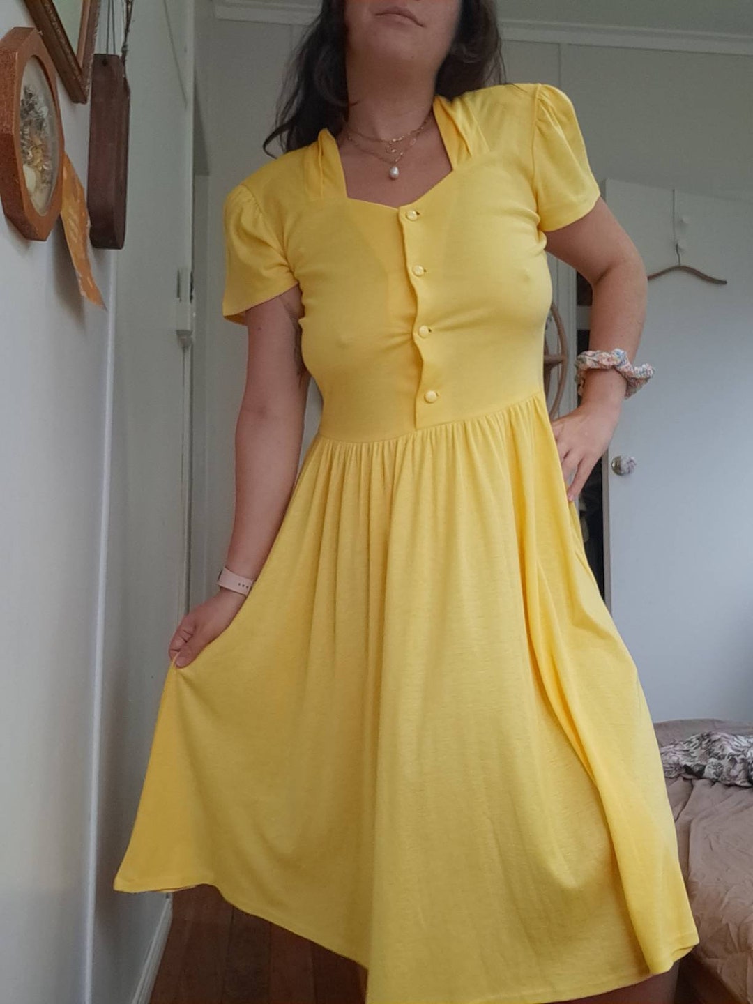 80s//yellow//australian Vintage Supre Deadstock//baby Doll Dress - Etsy