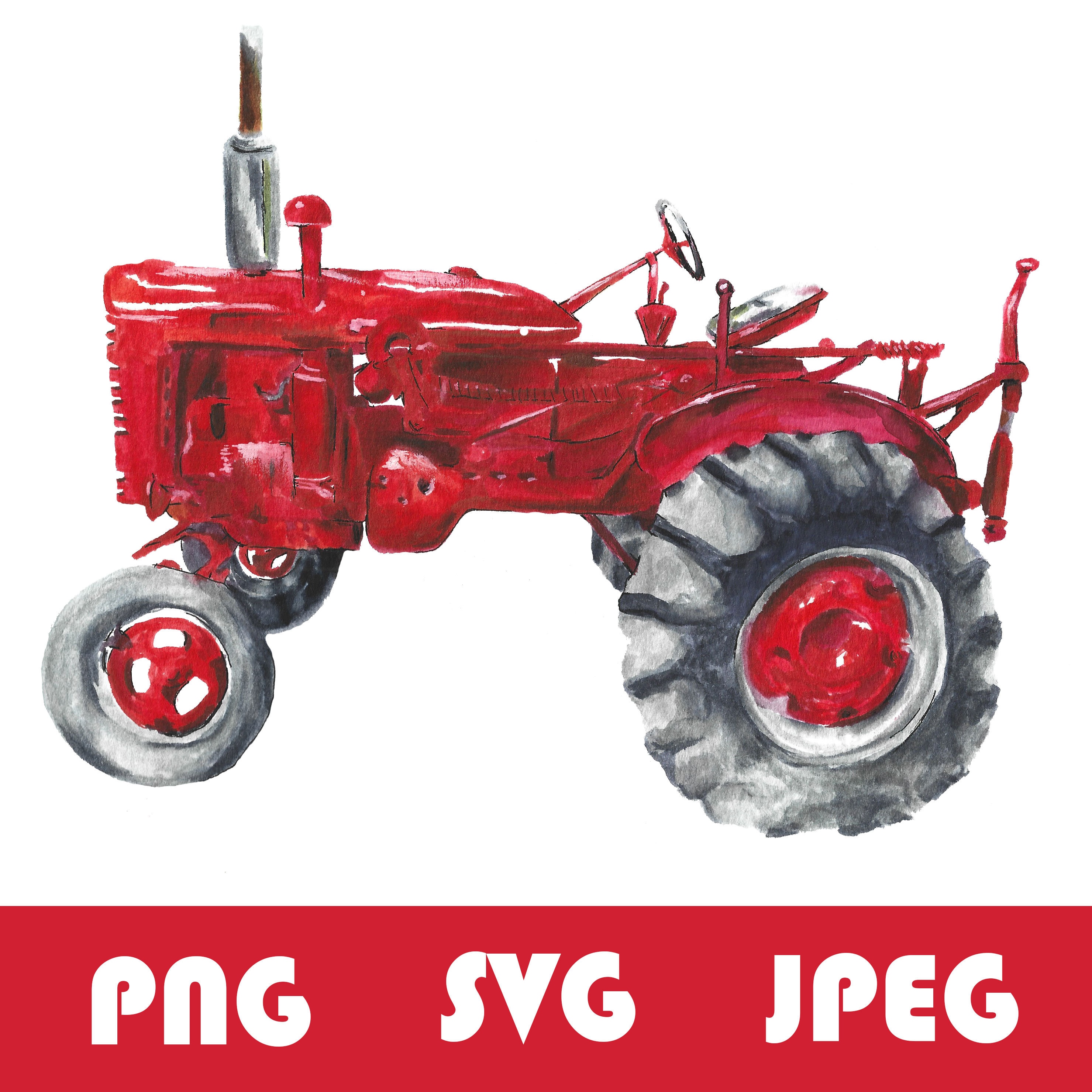Vintage Rote Farmall Traktor Bauernhof Dekor PNG SVG und - Etsy.de