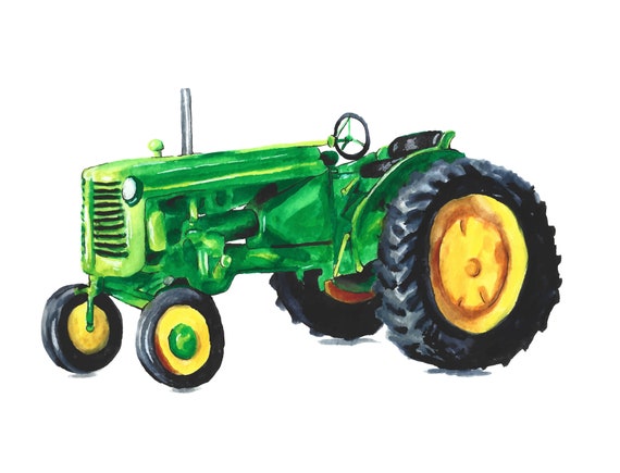 Vintage John Deere Tractor Clip Art Vintage Tractor Vector Art, Icons,