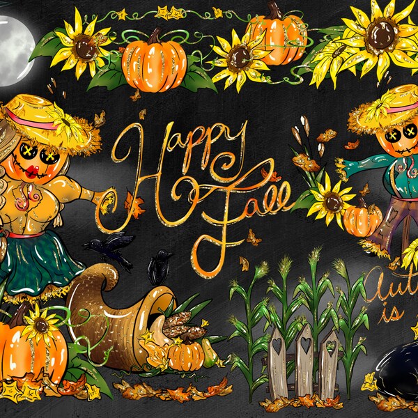 Scarecrow Clip Art - Etsy