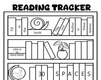 Book Tracker Coloring Printable - Etsy