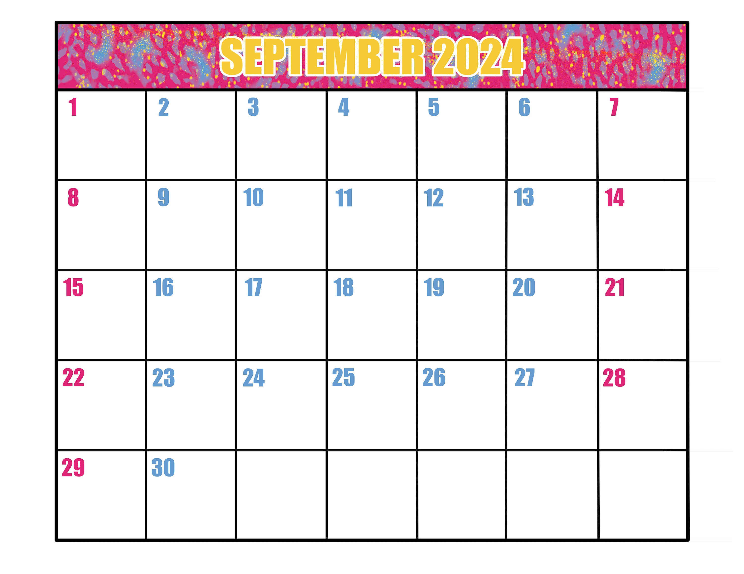 Printable September 2024 Calendar - Etsy UK