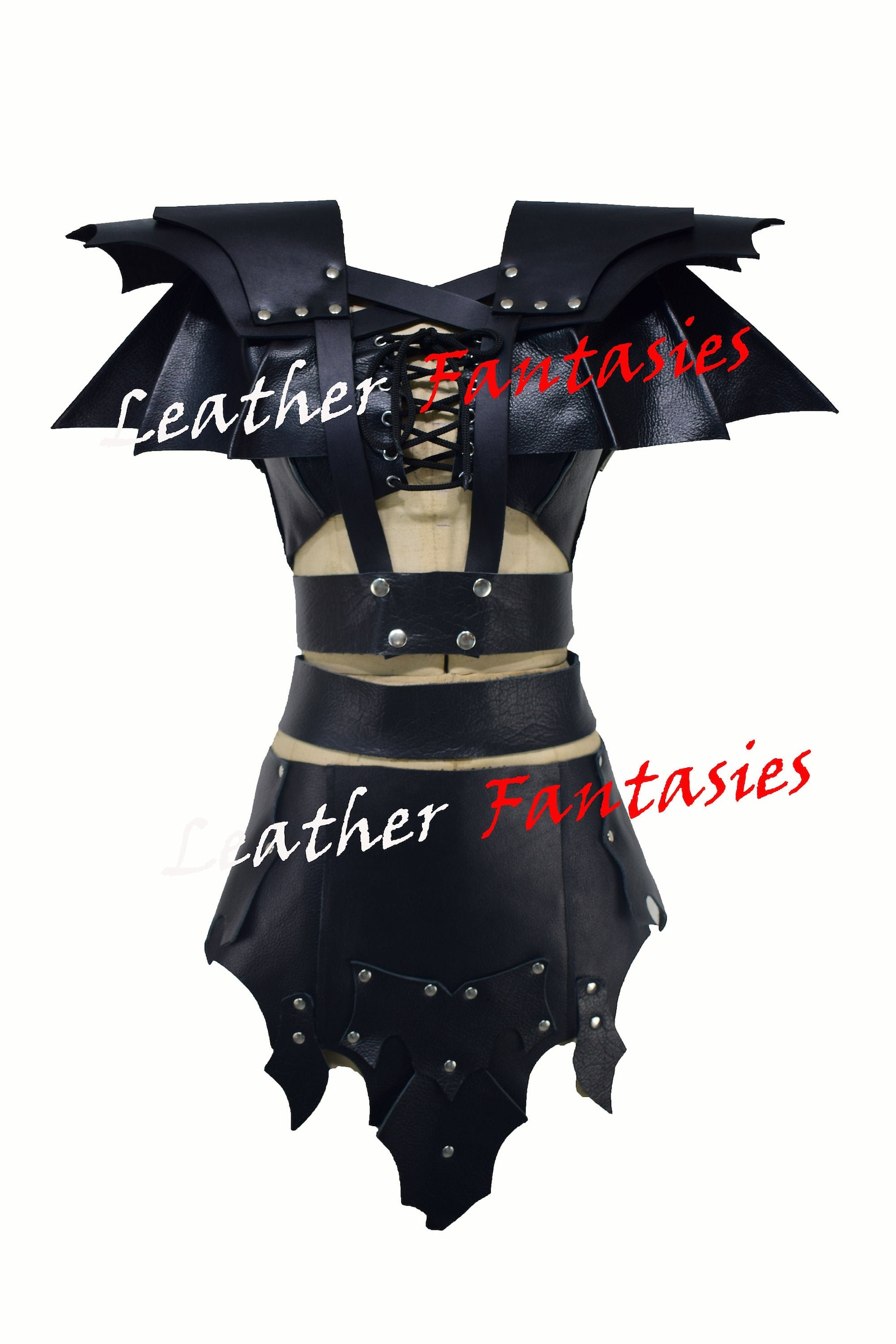 Genuine Leather Woman Medieval Armor With Pauldrons for - Etsy