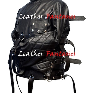Genuine Black Leather Padded Straitjacket | Heavy-duty Restrained-style ...