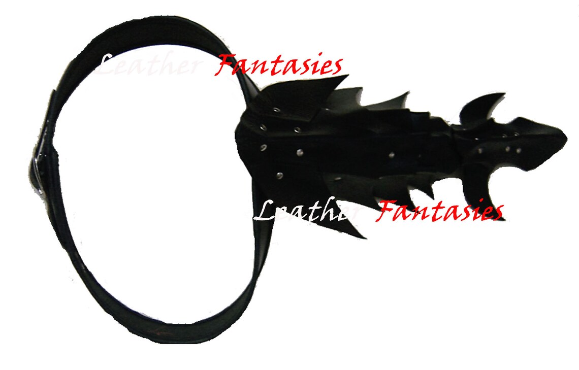 Real Black Leather Medieval Dragon Tail Theatrical Celtic | Etsy