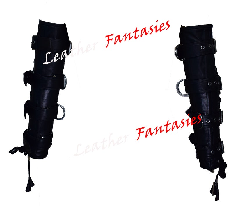 Genuine Black Leather Arm & Leg Binders 4 Piece Heavy Duty Bondage BDSM ...