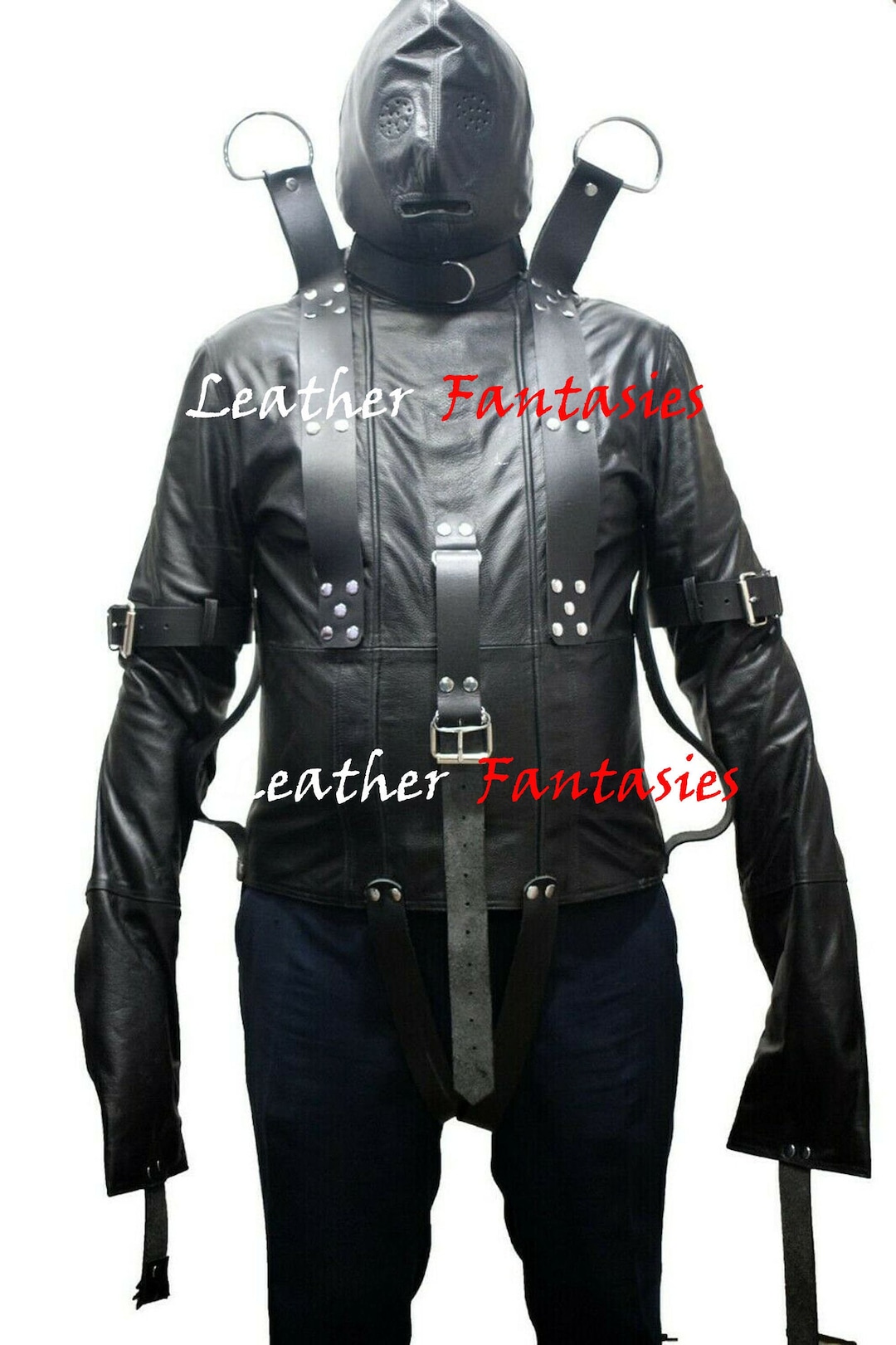 Genuine Leather Bondage Straitjacket BDSM Suspension Roleplay Straight ...