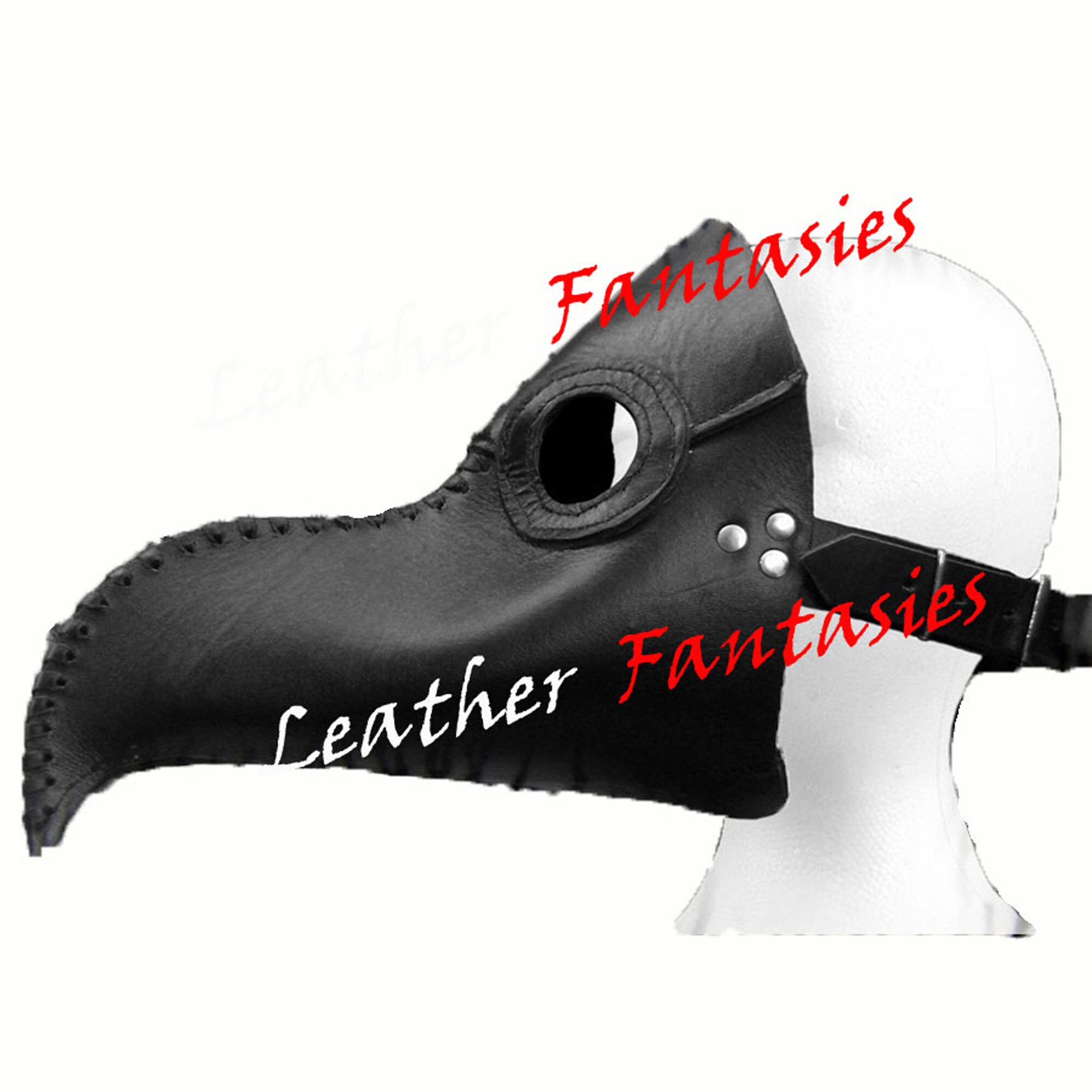 Genuine Leather Plague Doctor Bird Mask Long Nose Beak Cosplay ...