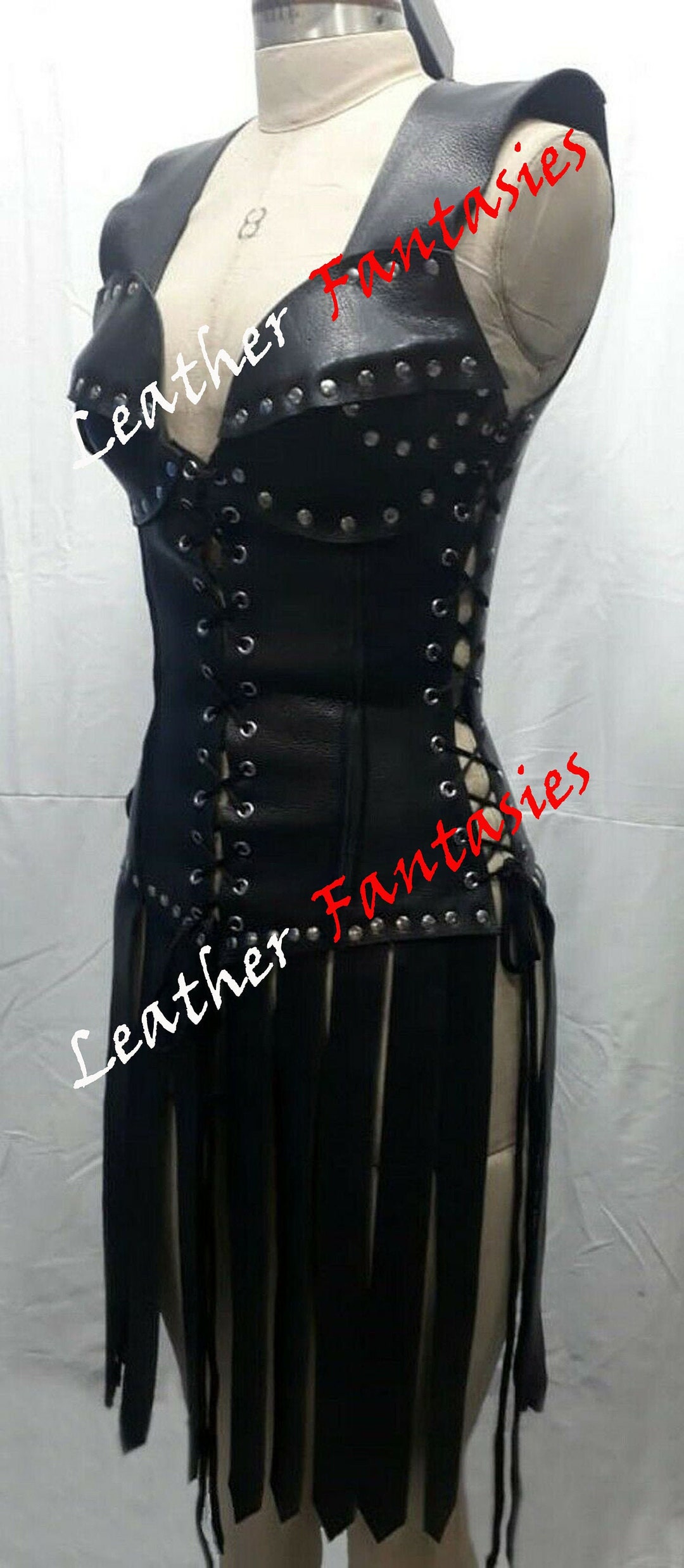 Women Genuine Leather Corset Armour Tassel Style Bodice| Woman Leather ...