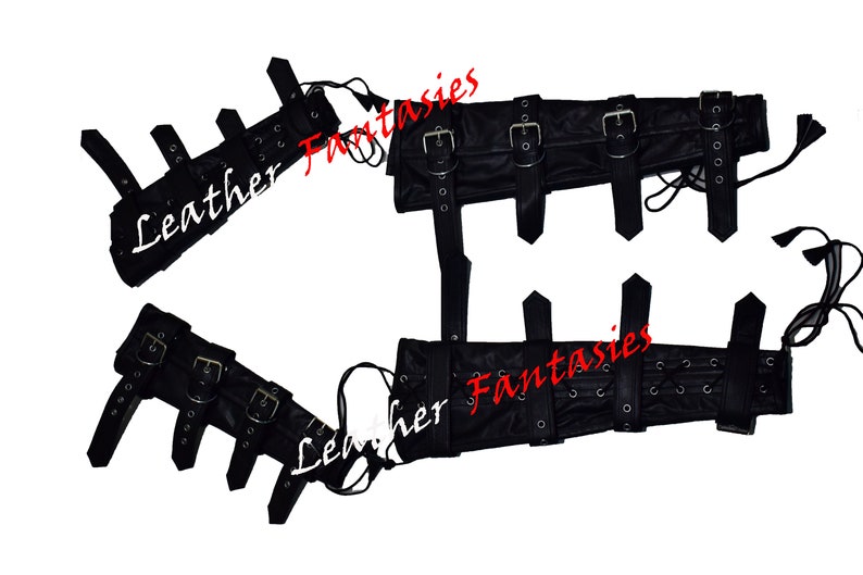 Genuine Black Leather Arm & Leg Binders 4 Piece Heavy Duty - Etsy