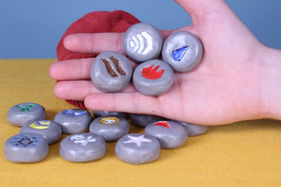 Runescape Polymer Clay Rune Set With Rune Pouch | Etsy