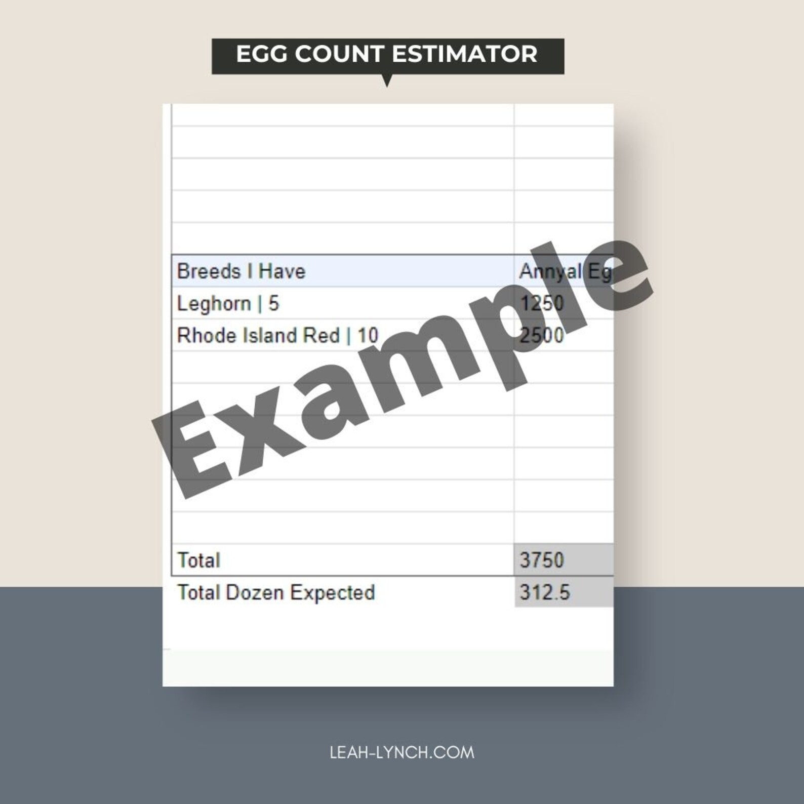 Annual Egg Tracker | Chicken Egg Log | Farm Egg Production Tracker ...